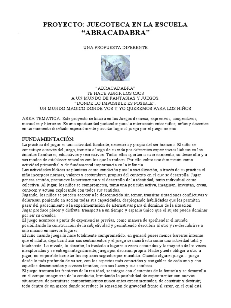 Juegoteca en La Escuela | PDF | Infancia