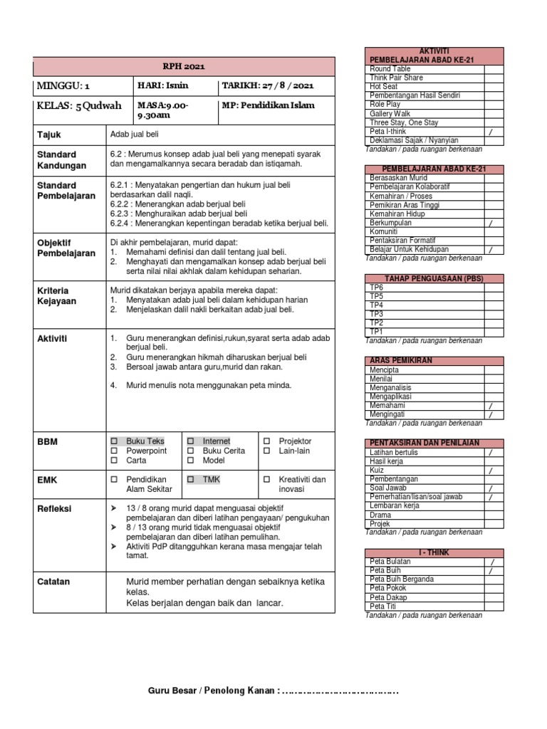 RPH KBKK GP6 2021 | PDF