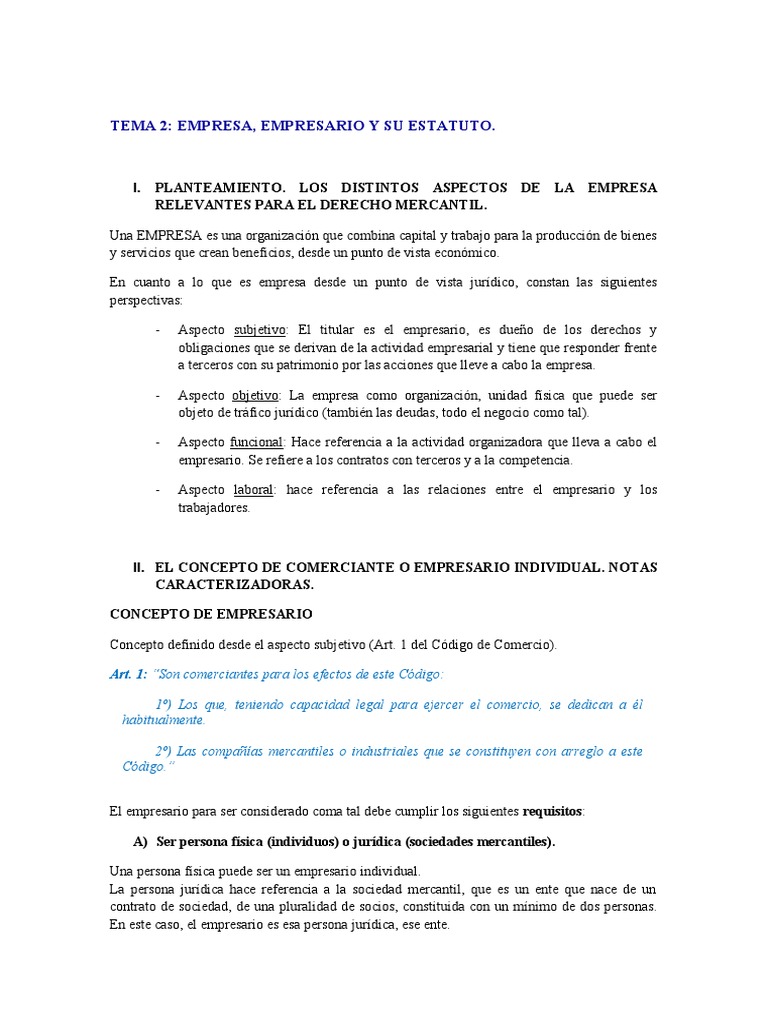 Derecho Mercantil Tema 2 | PDF | Sociedad de responsabilidad limitada ...