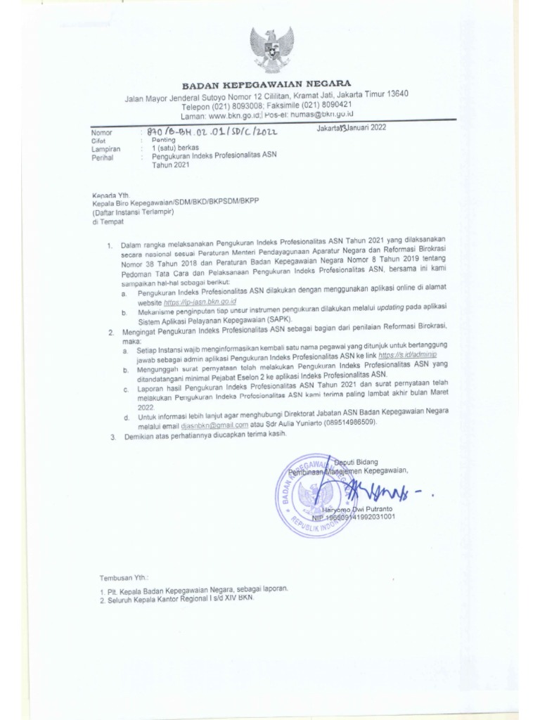 Pengukuran IP ASN Tahun 2021 (14jan) | PDF