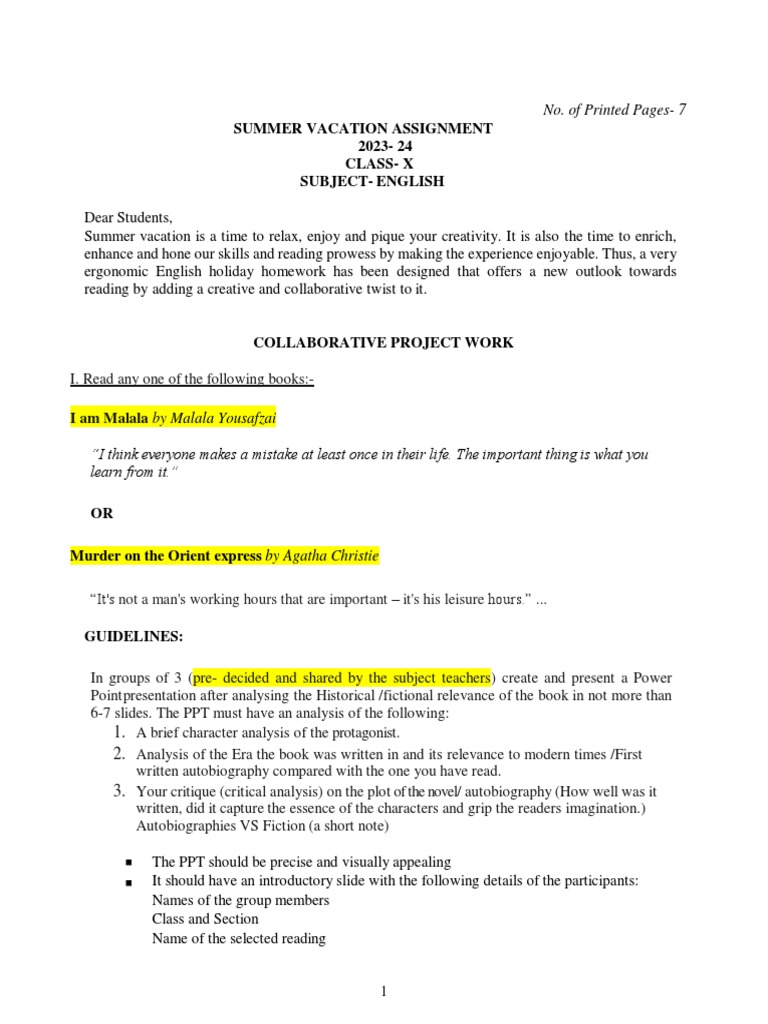 Summer Vacation Assignment Class 10 | PDF | Chemical Reactions | Polynomial
