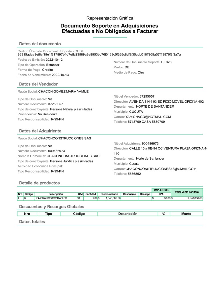 Documento Soporte en Adquisiciones Efectuadas A No Obligados A Facturar | PDF | Mercado ...