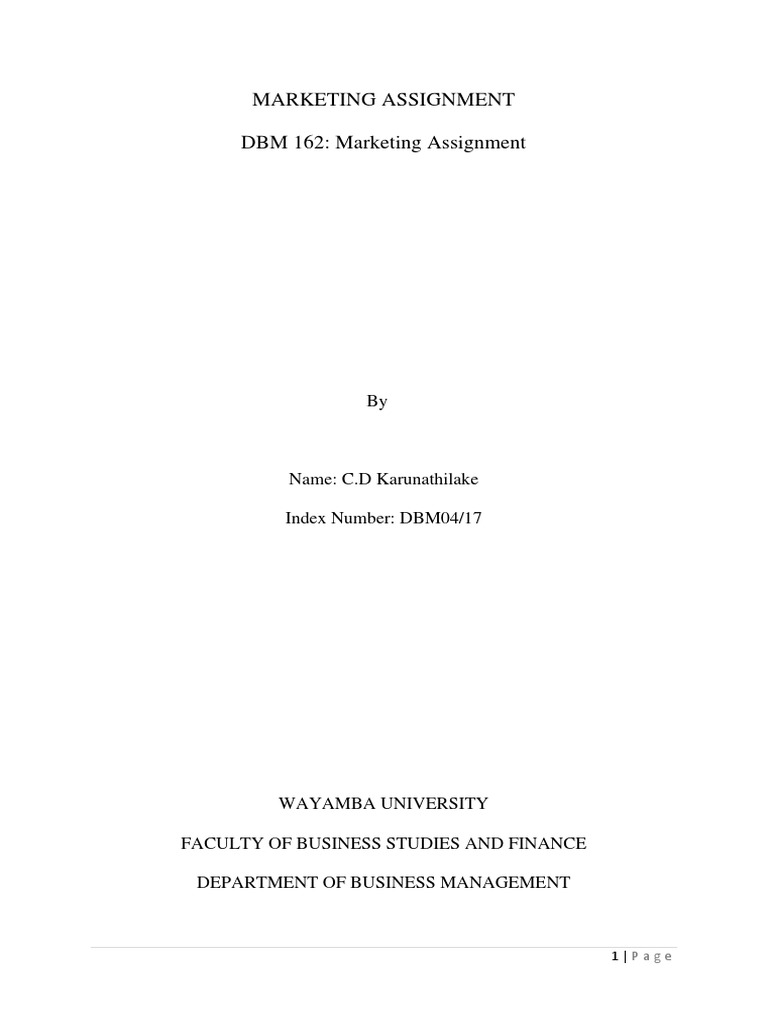 Marketing Assignment | PDF | Market Segmentation | Marketing