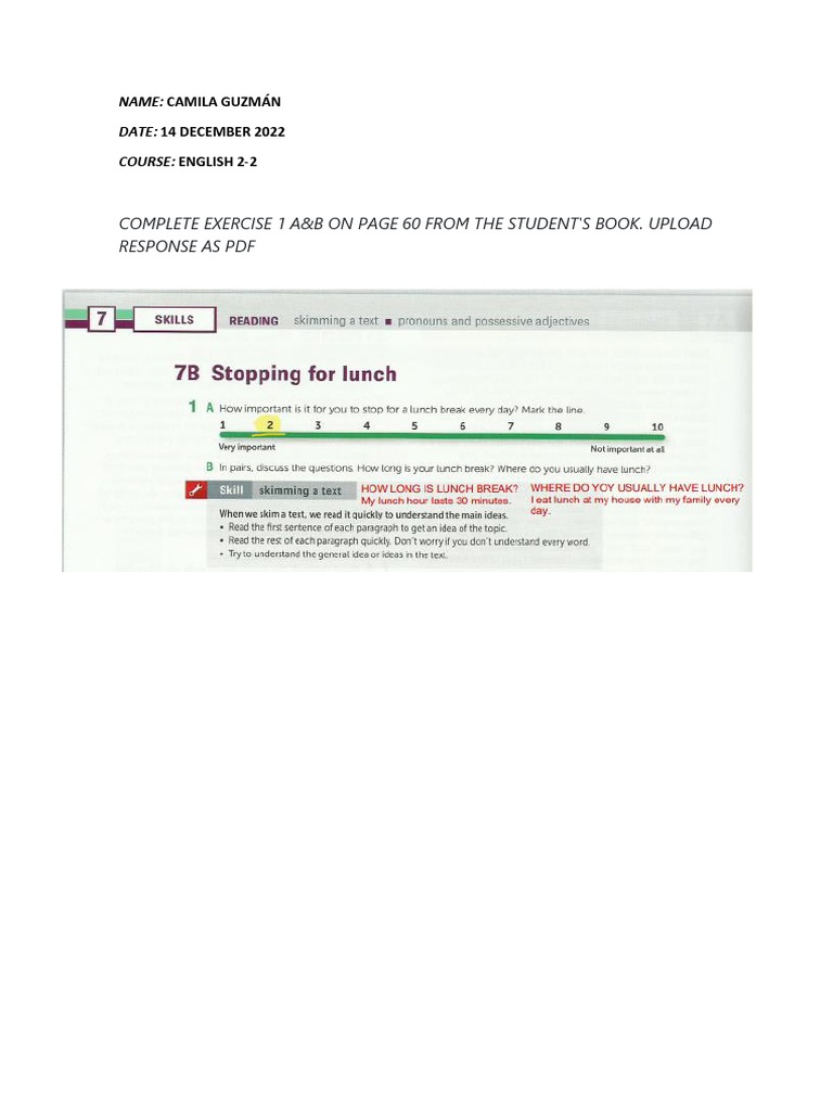 Unit 7B Student's Book - CAMILA | PDF