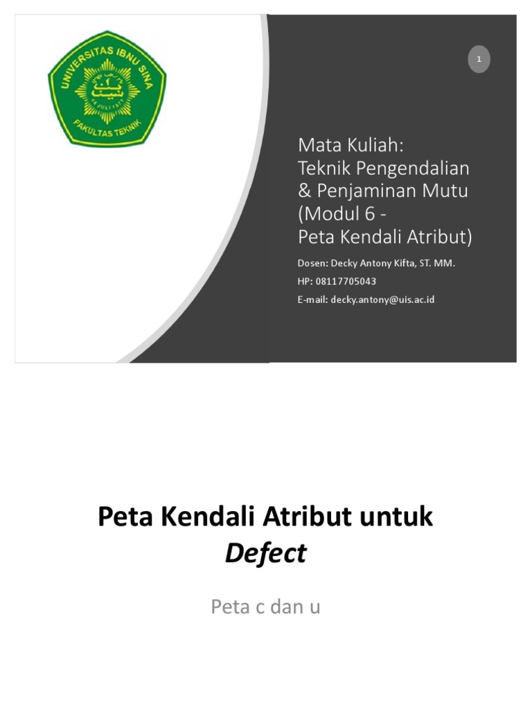 Peta Kendali Atribut dalam Pengendalian Mutu | PDF