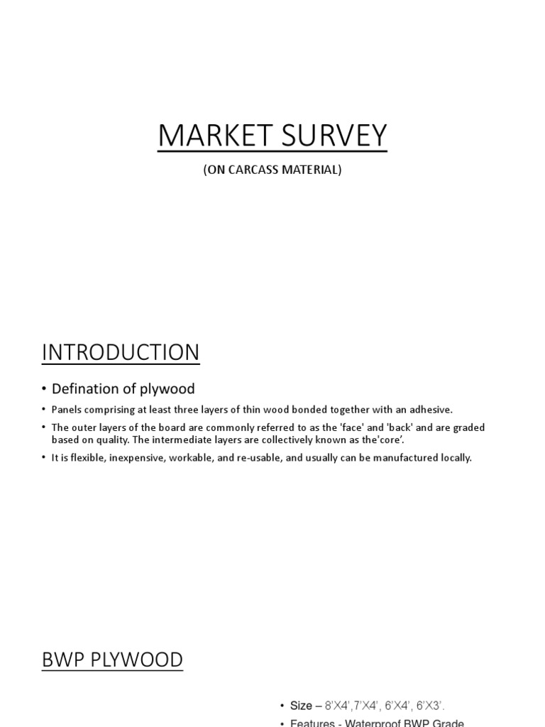 Market Surveykk | PDF | Plywood | Industrial Processes