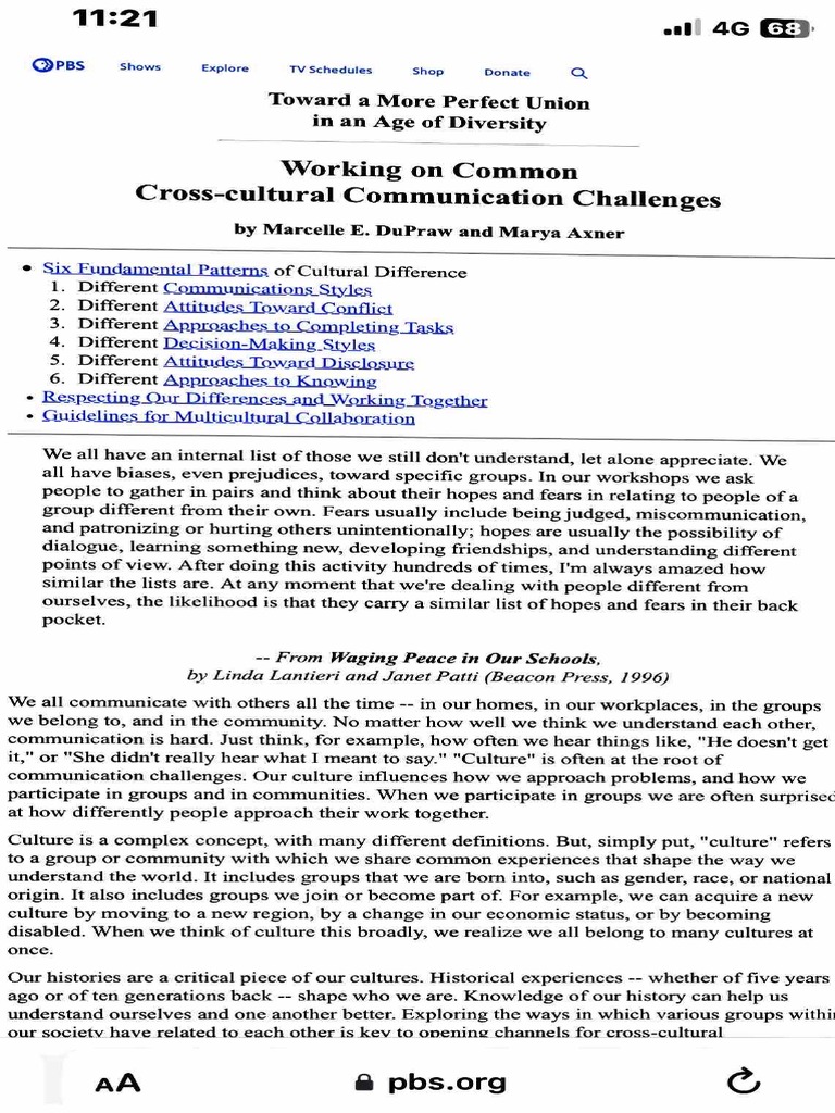 Cross Cultural Differences | PDF