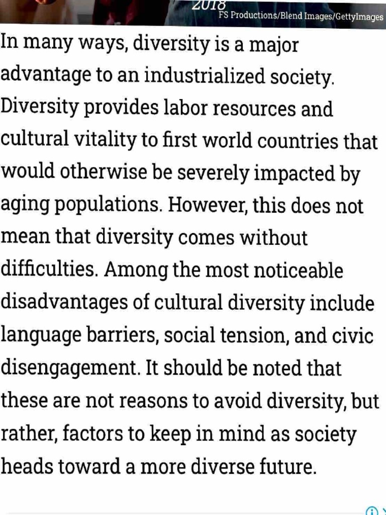 Positive and Negative of Cultural Diversity | PDF