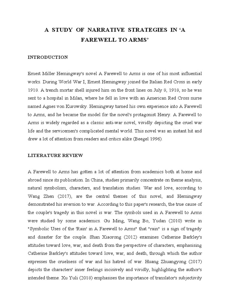 Narrative Strategies in A Farewell to Arms | PDF | Narration