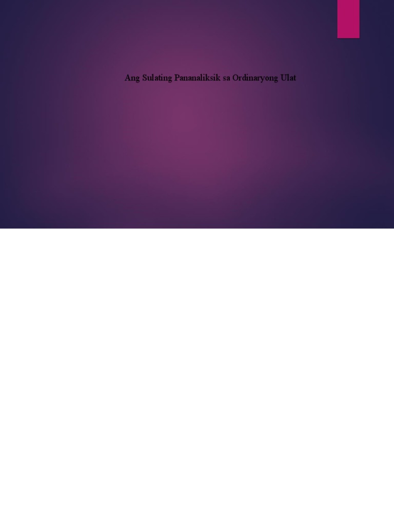 Pagkakaiba NG Sulating Pananaliksik Sa Ordinaryong Ulat | PDF