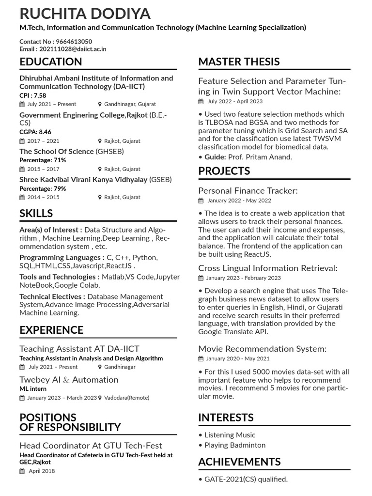 Ruchita Dodiya 202111028 | PDF | Machine Learning | Information Retrieval