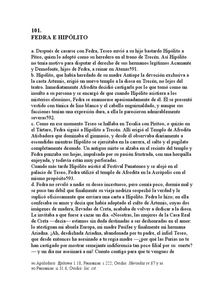 Robert Graves - Mitos griegos I - Fedra e Hipólito 101 | PDF | Teseo ...