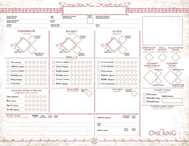 Ficha One Ring 2e Traduzida | PDF