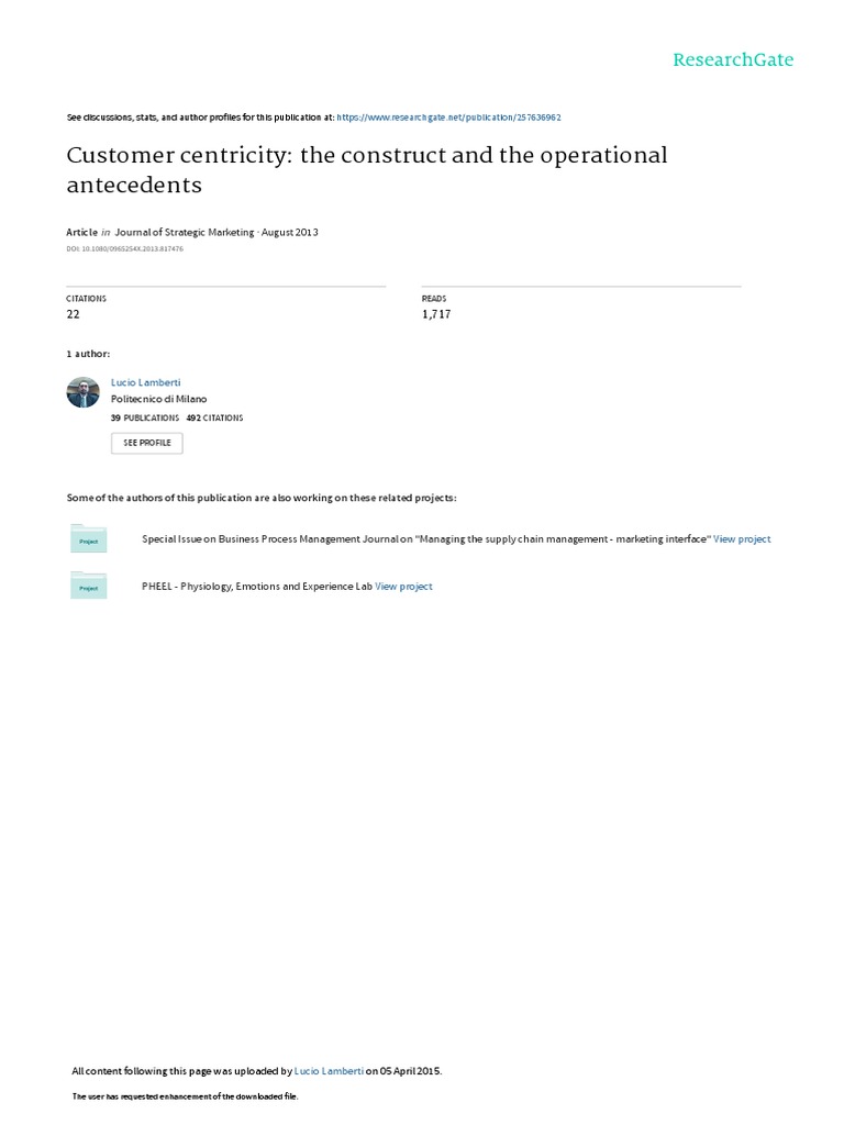 Customer Centricity Paper | PDF