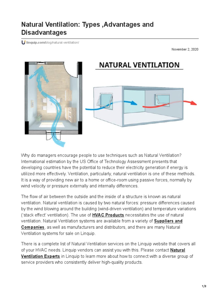 Natural Ventilation Types Advantages and Disadvantages | PDF ...