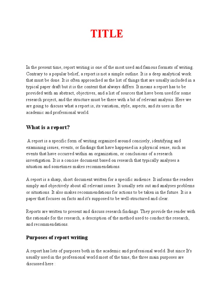 Report Writing Guide: A Concise Overview | PDF | Information | Revenue