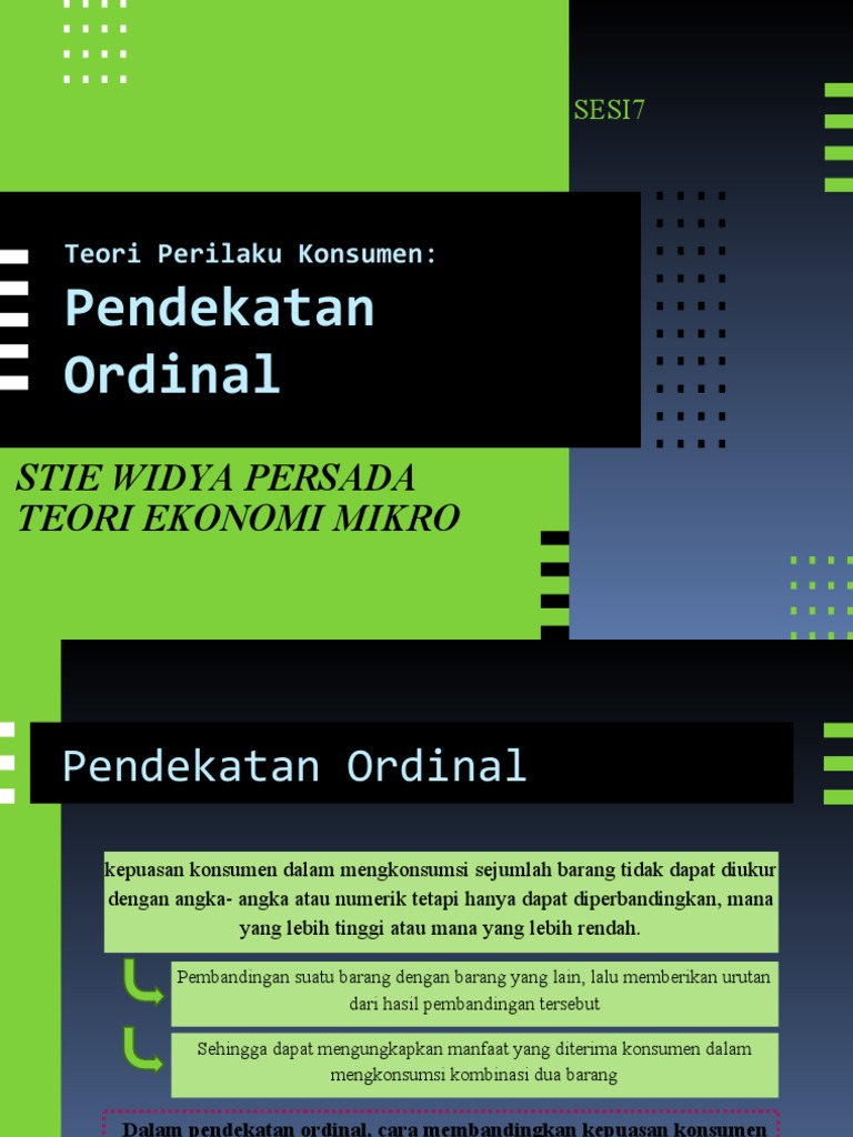 Pendekatan Ordinal dalam Perilaku Konsumen | PDF