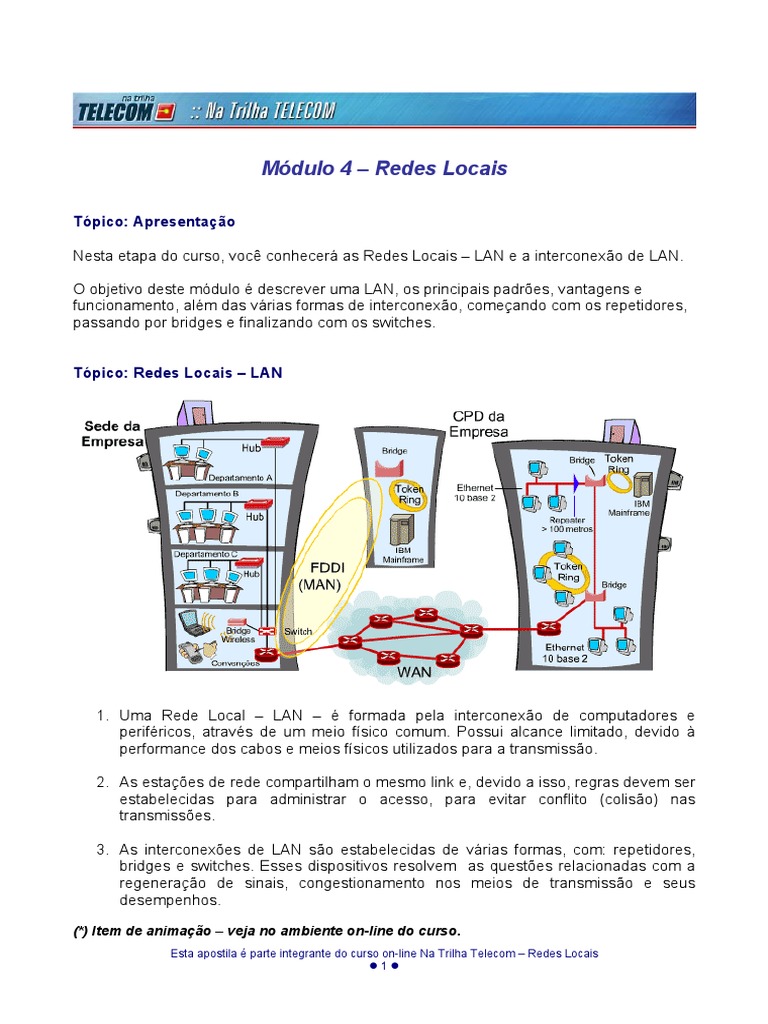 Módulo 4 - Redes Locais | PDF | Rede de computadores | Ethernet