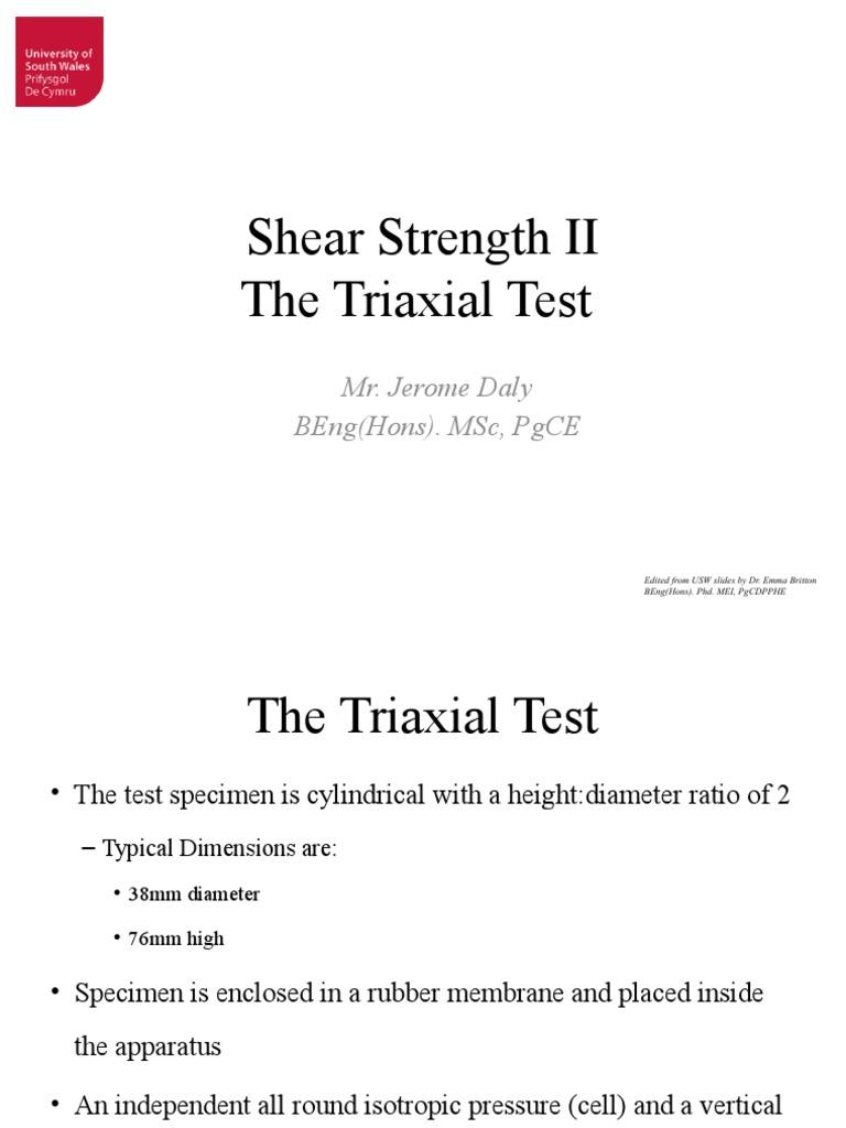 Lecture 3 Shear Strength (triaxial)(1) | PDF | Stress (Mechanics ...