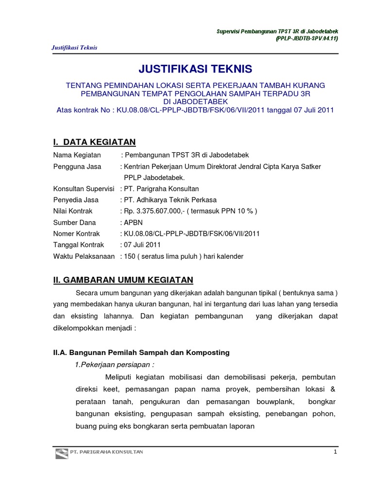 Justek-Relokasi & Pekerjaan Tambah Kurang | PDF | Griya & Taman