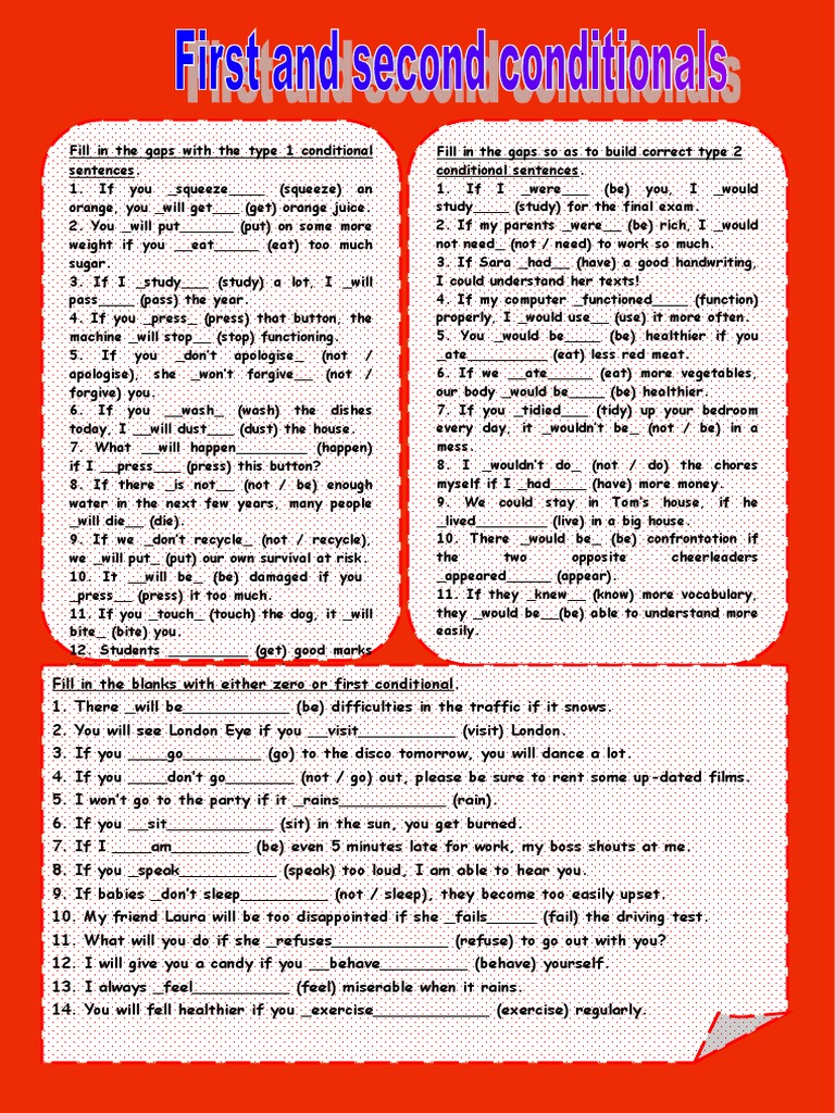 First and Second Conditionals (6855) | PDF