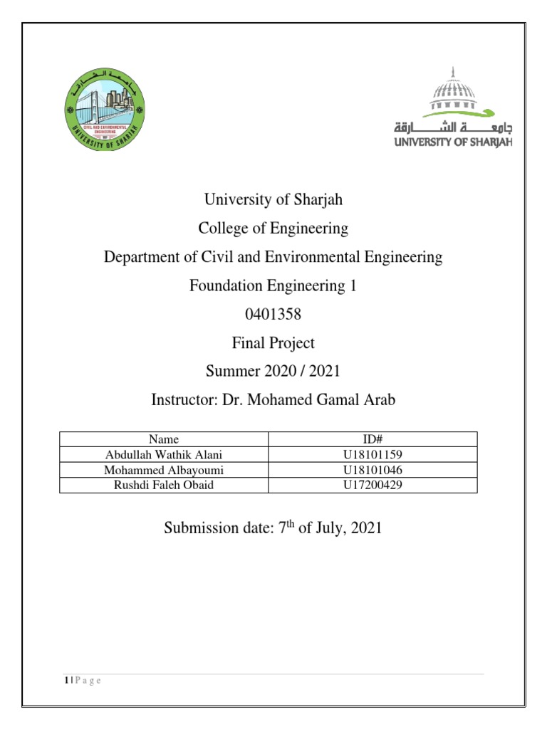 Foundation Project Final - DONE | PDF | Sand | Gravel Foundation Project Final - DONE | PDF | Sand | Gravel