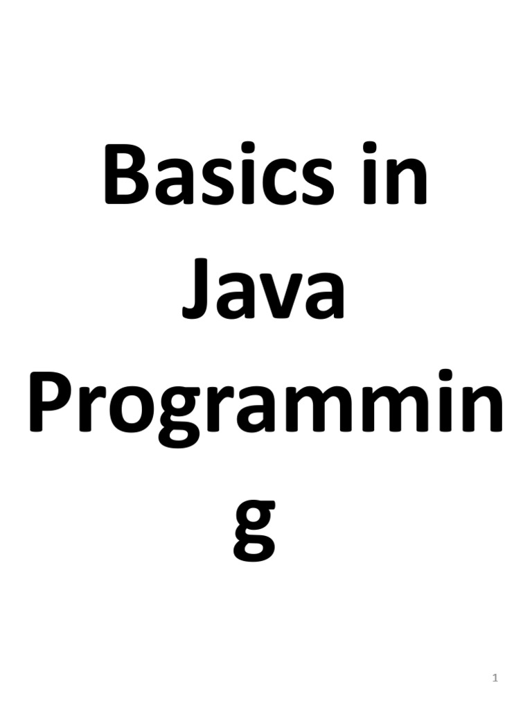 Basics In Java Programmin G Pdf Data Type Variable Computer Science 