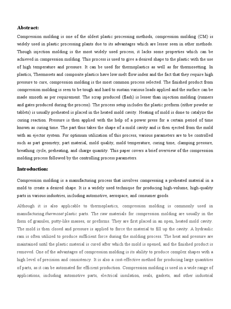 Compression Molding Abstract | Download Free PDF | Materials | Building ...