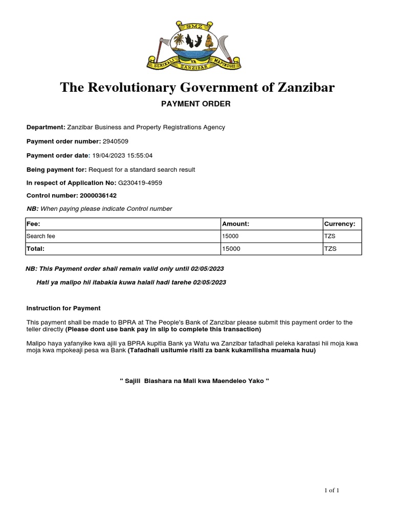 Control Number - PCCI | PDF
