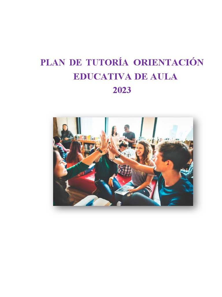 PLAN DE TUTORÍA DE AULA 2023 (2) | PDF | Salón de clases | Enseñando
