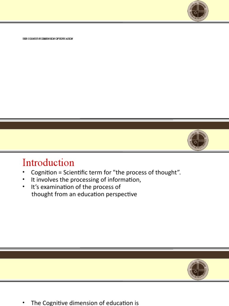 Cognitive Dimension of Education | PDF | Knowledge | Truth