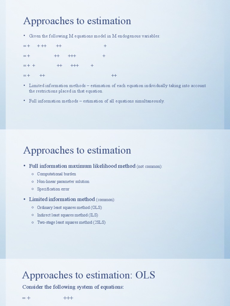 Lecture 10 - Chapter 20 - Simulteneous Equation Methods | PDF ...