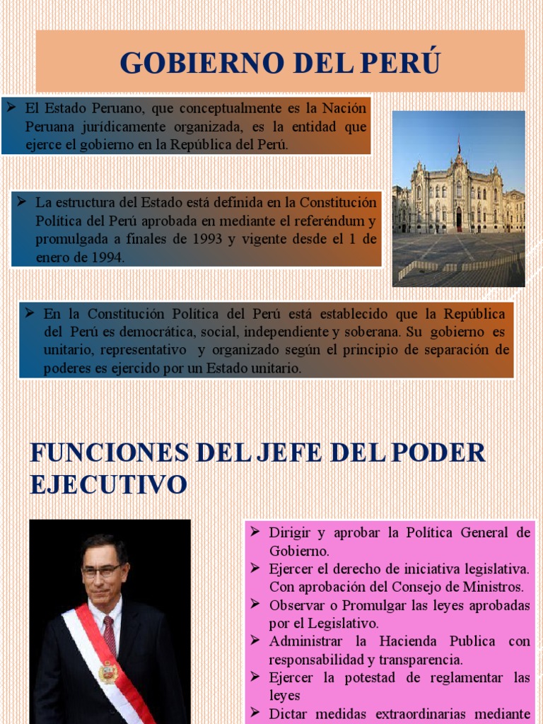 Funciones del Poder Ejecutivo en Perú | PDF | Ejecutivo (gobierno) | Perú