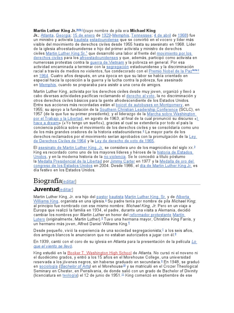 Martin Luther King JR | PDF | Martin Luther King hijo.