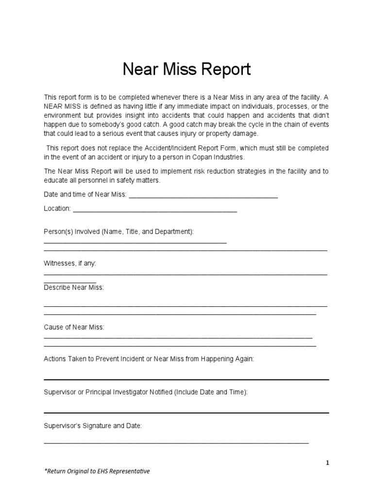 Near Miss Report | PDF