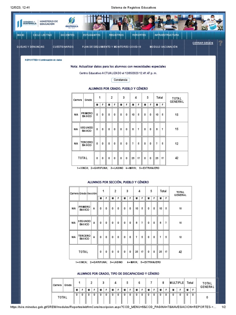 Sistema de Registros Educativos Rancho de Teja | PDF Sistema de Registros Educativos Rancho de Teja | PDF