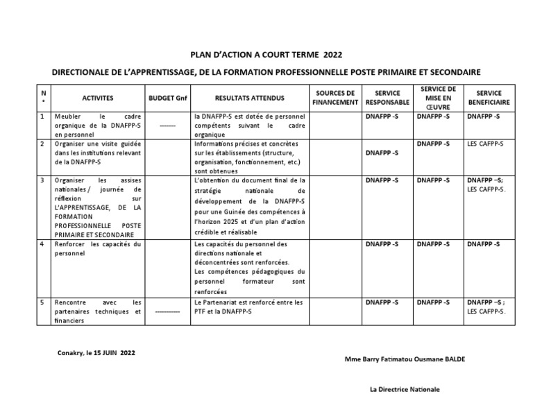 CANEVA PLAN ACTION - Copie | PDF