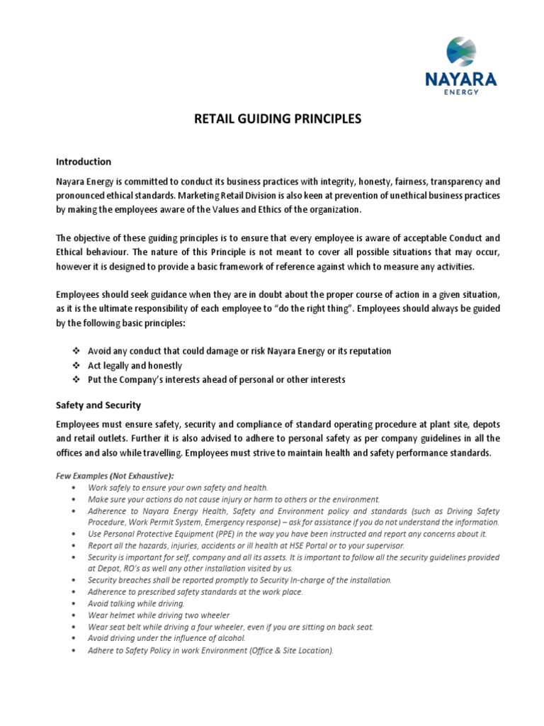 Retail Ethics and Safety Guidelines | PDF | Safety | Business Ethics