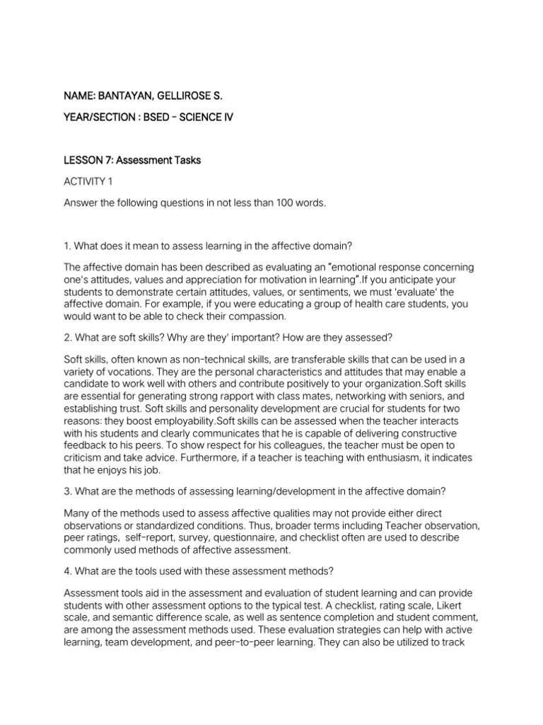 Learning Task 7 in Assessment - Bantayan | PDF