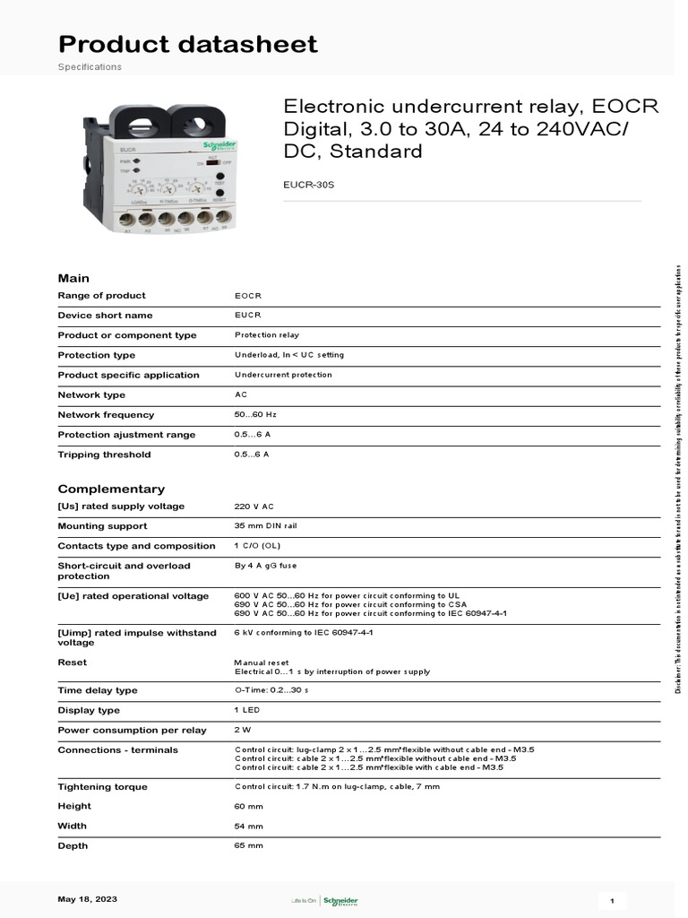 Eocr Eucr 30s.cleaned | PDF | Relay | Alternating Current