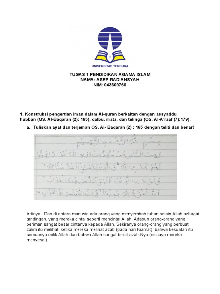 Tugas 1 Pendidikan Agama Islam | PDF