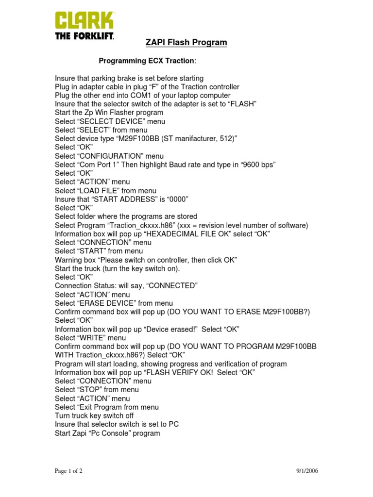 ZAPI Flash ECX Traction | PDF | Manufactured Goods | Software