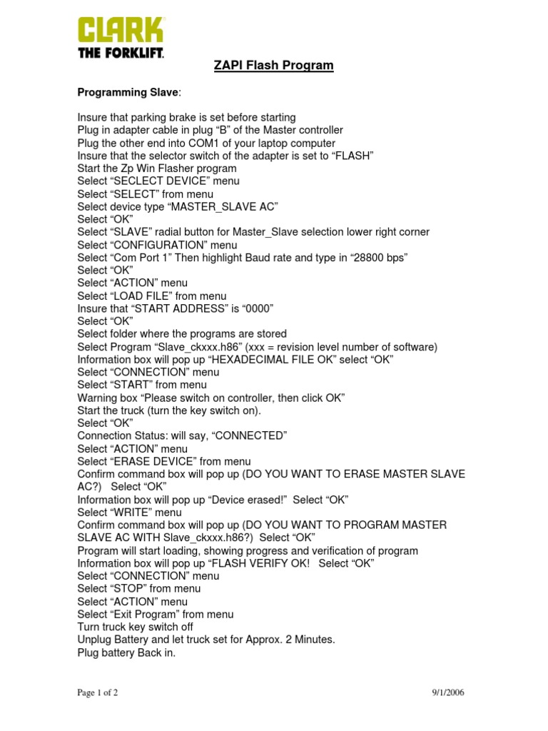 ZAPI Flash TMX Slave | PDF | Manufactured Goods | Computing