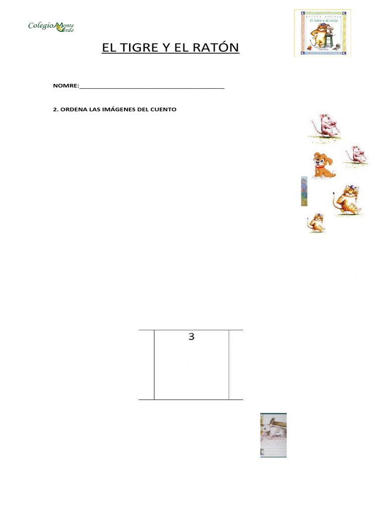 El tigre y el ratón: Cuento infantil | PDF