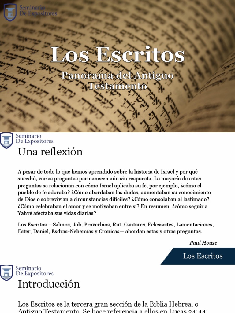 Reflexiones sobre los Escritos Bíblicos | PDF | Salmos | Libro de ...