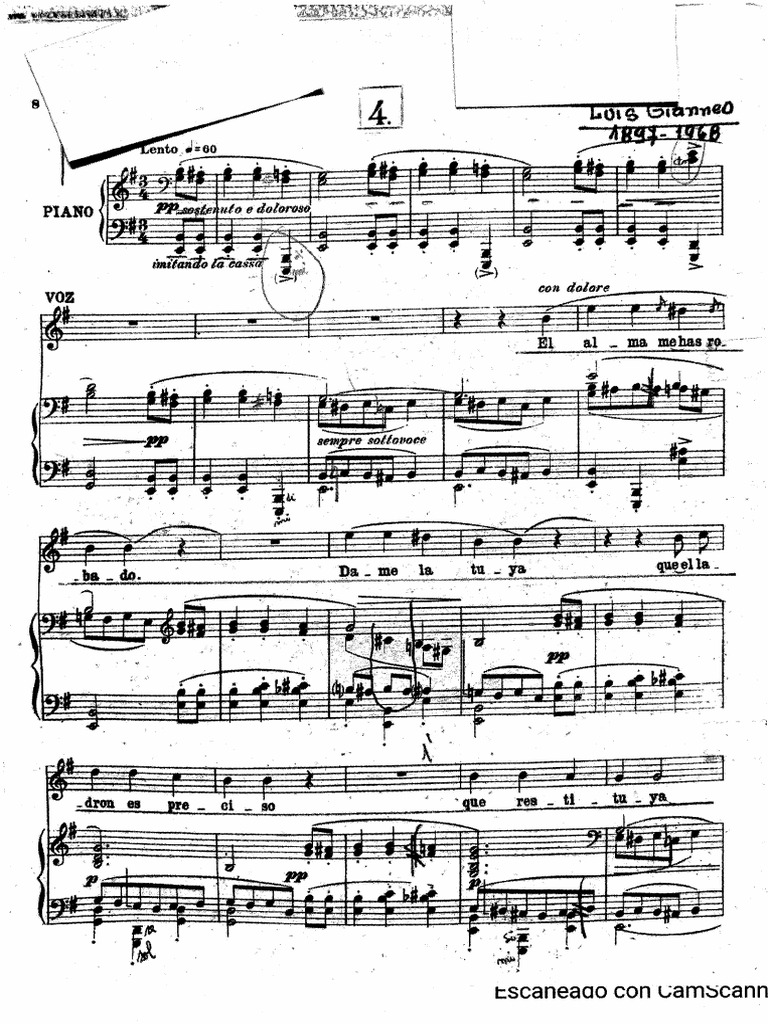 PREMIER TOUR - Luis Gianneo, Cycle Seis Coplas, 2'10'' | PDF