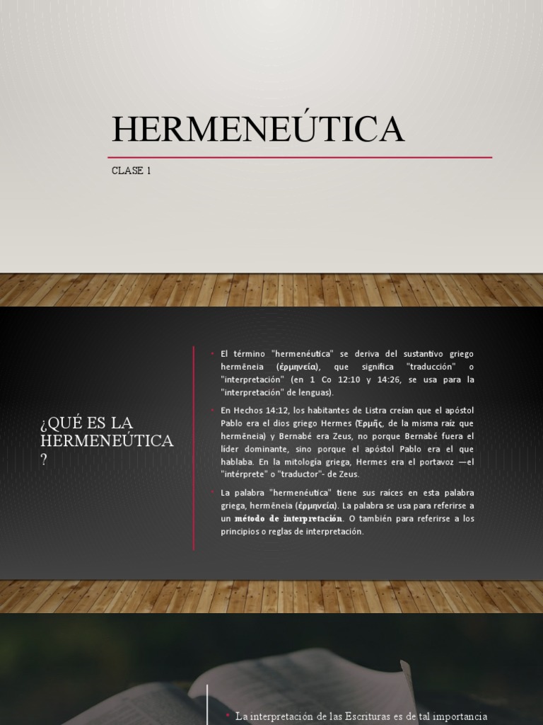 HERMENEÚTICA - Clase 1 | PDF | Hermenéutica | Biblia