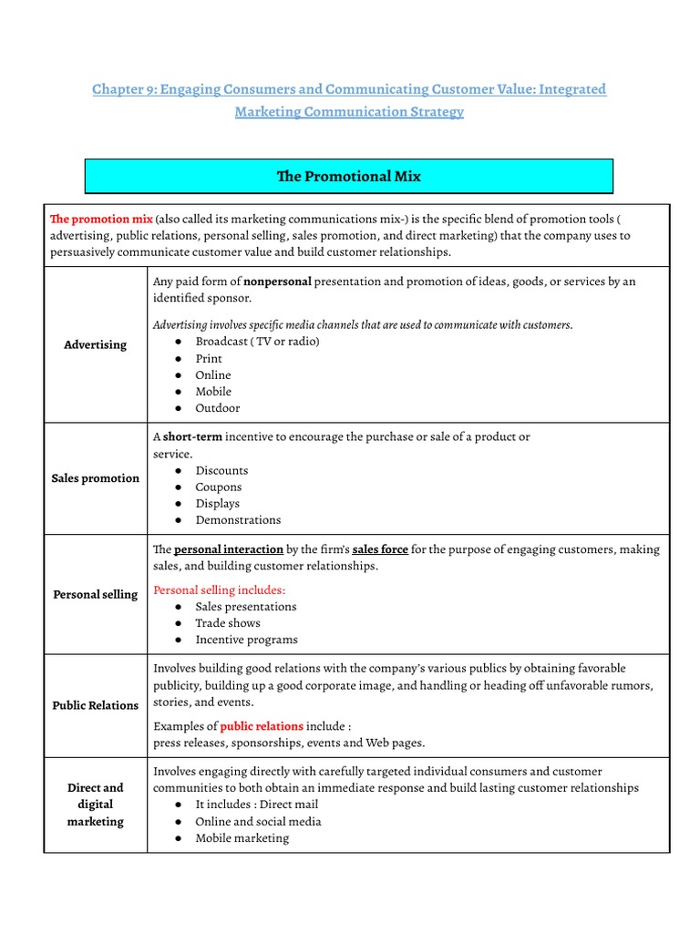 Chapter 9 - Engaging Consumers and Communicating Customer Value ...