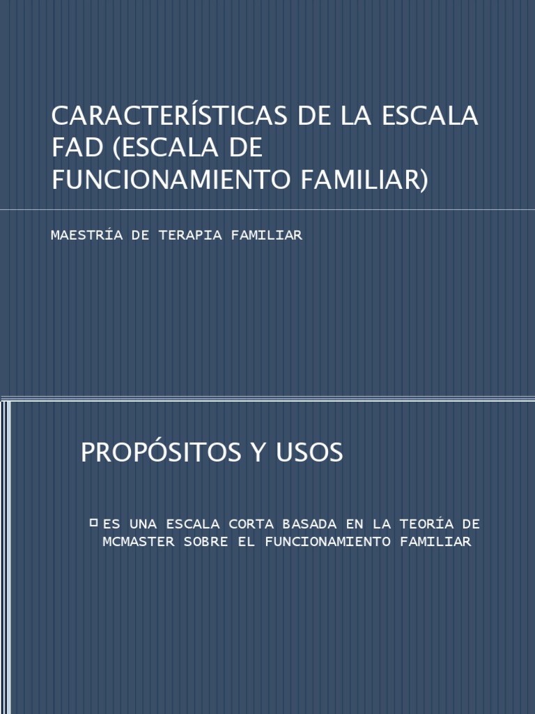 Características de La Escala Fad (Escala de | PDF