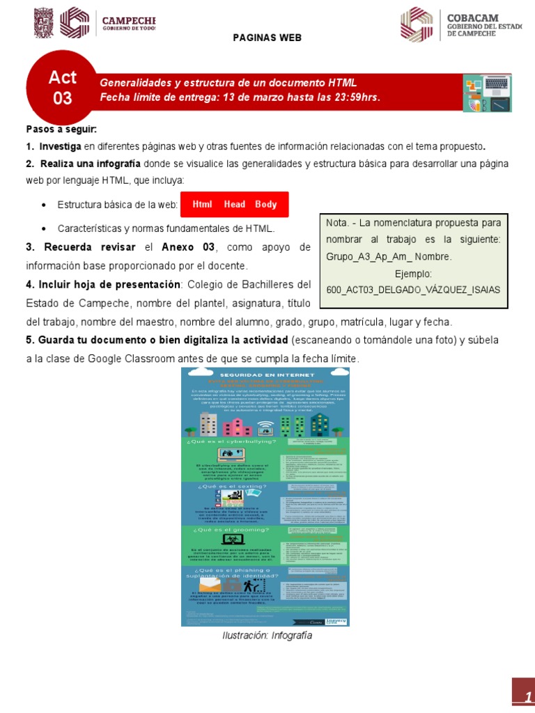 Actividad 03 - Páginas Web | PDF | HTML | Red mundial
